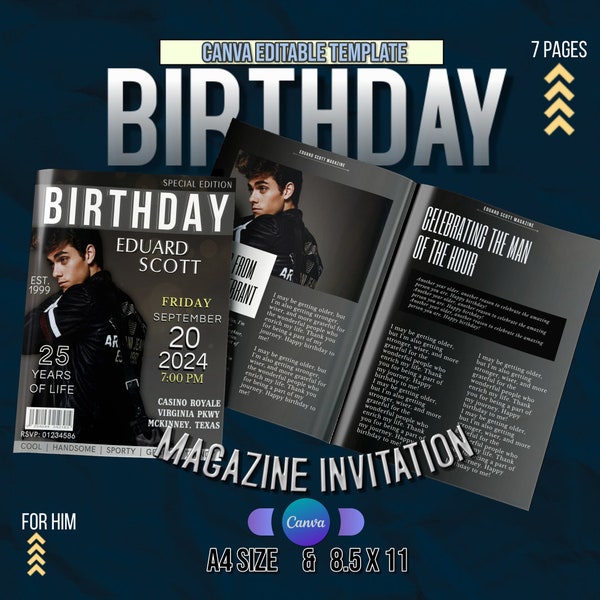 Magazine Invitation - Etsy