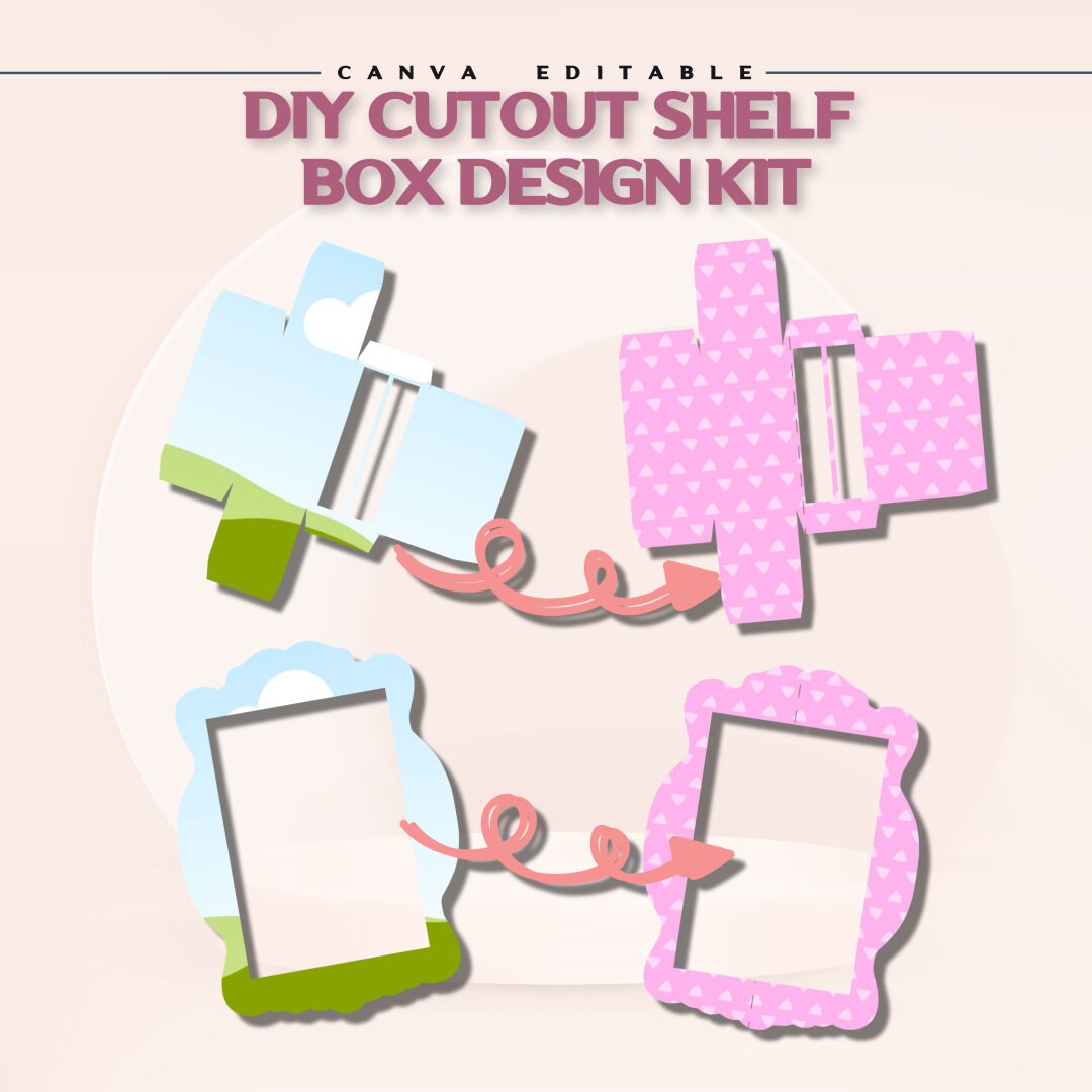 Customizable Cutout Shelf Box Template Canva-editable DIY Cutout Shelf ...