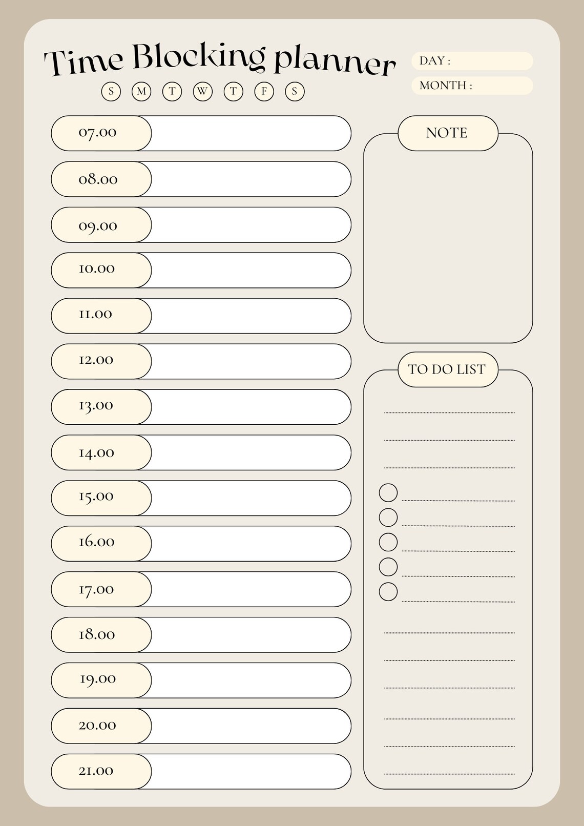 Printable Time Block Planners Pack Organize Your Time Hourly Blocking ...
