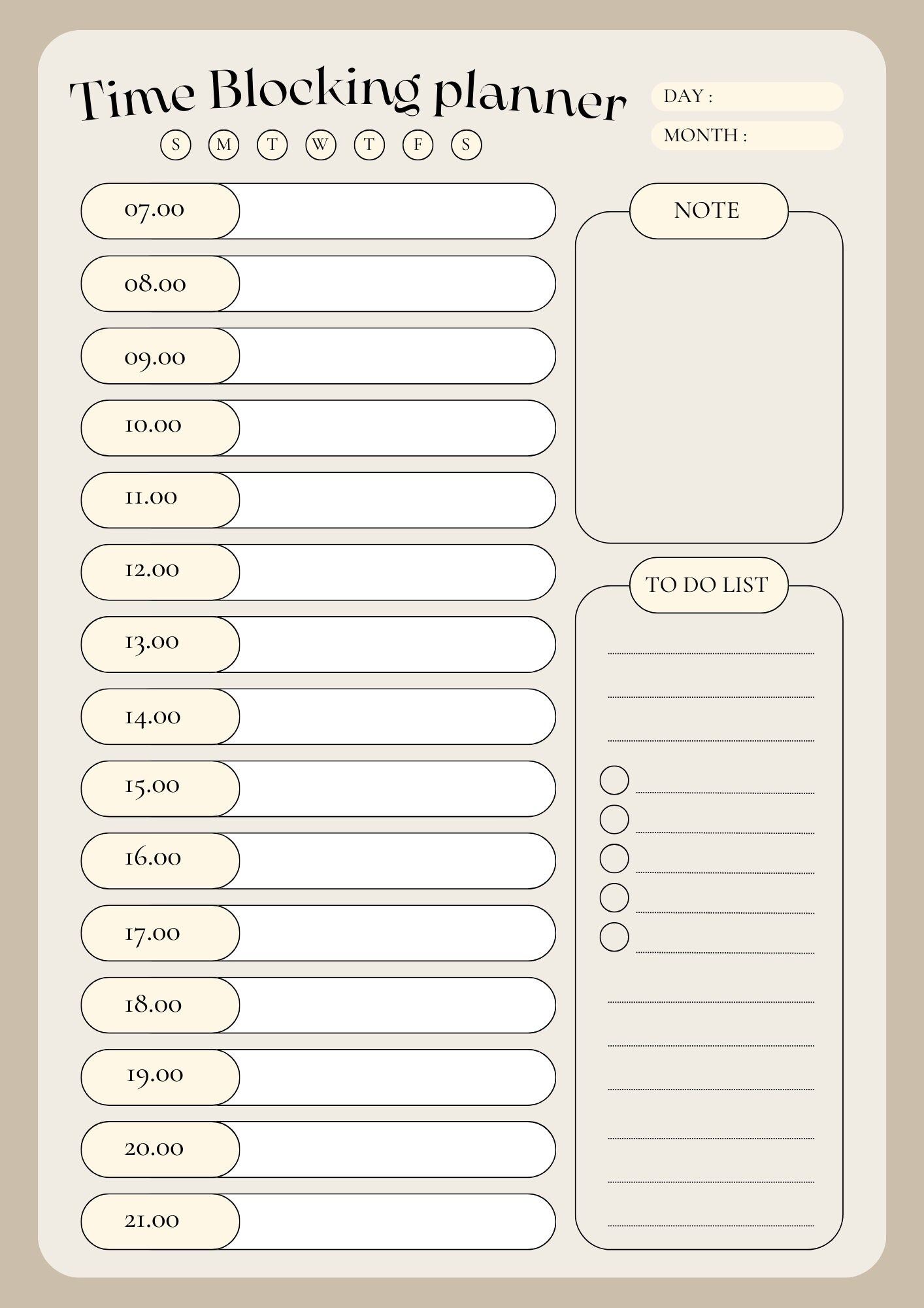 Printable Time Block Planners Pack Organize Your Time Hourly Blocking ...