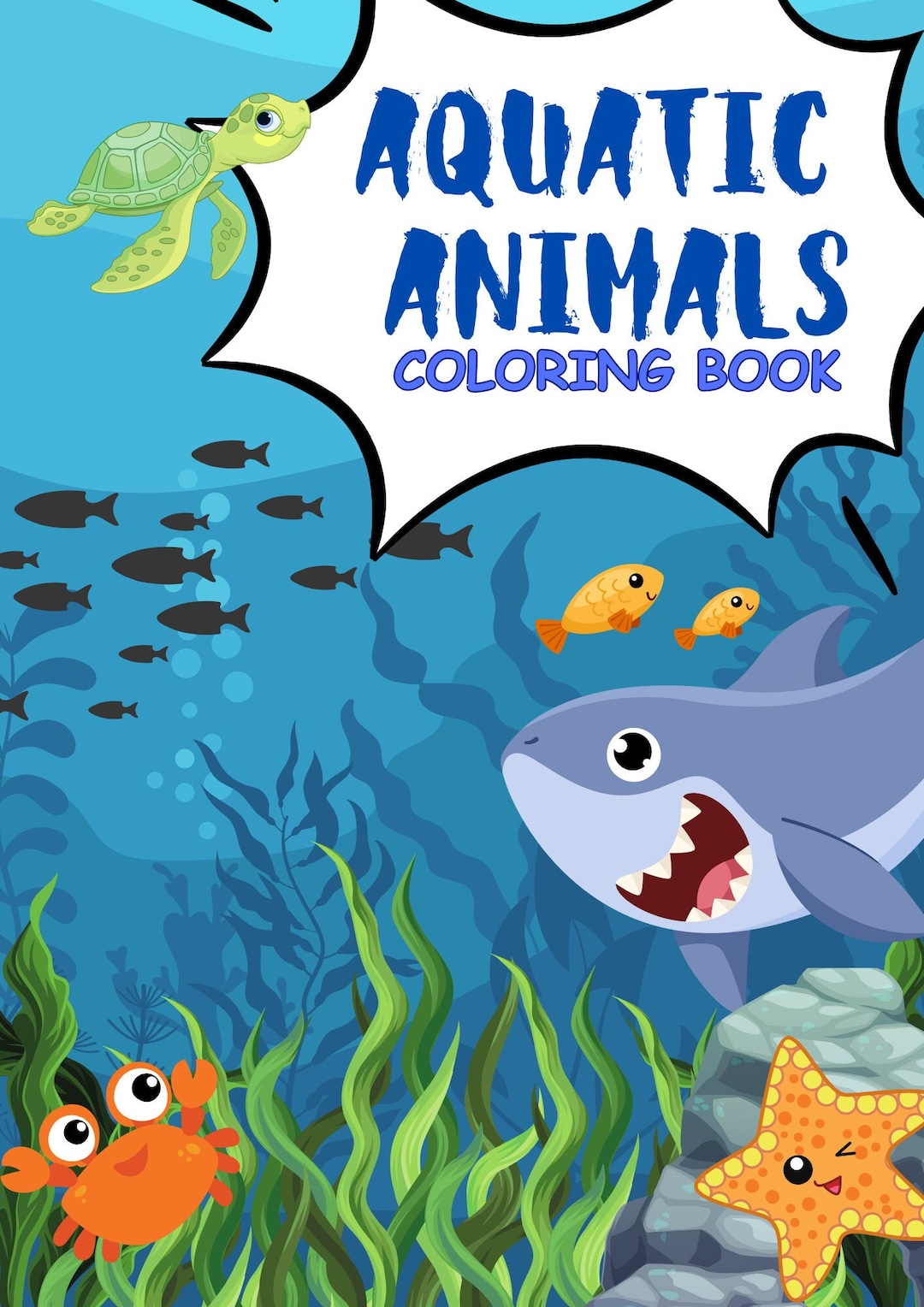 Printable Aquatic Animals Colouring Book Learn N Colour the Ocean ...
