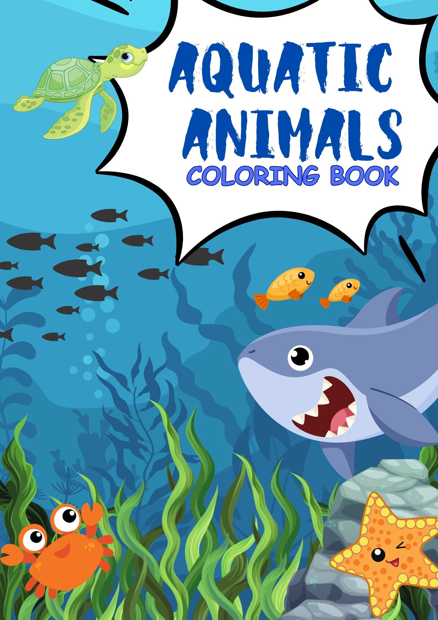 Printable Aquatic Animals Colouring Book Learn N Colour the Ocean ...