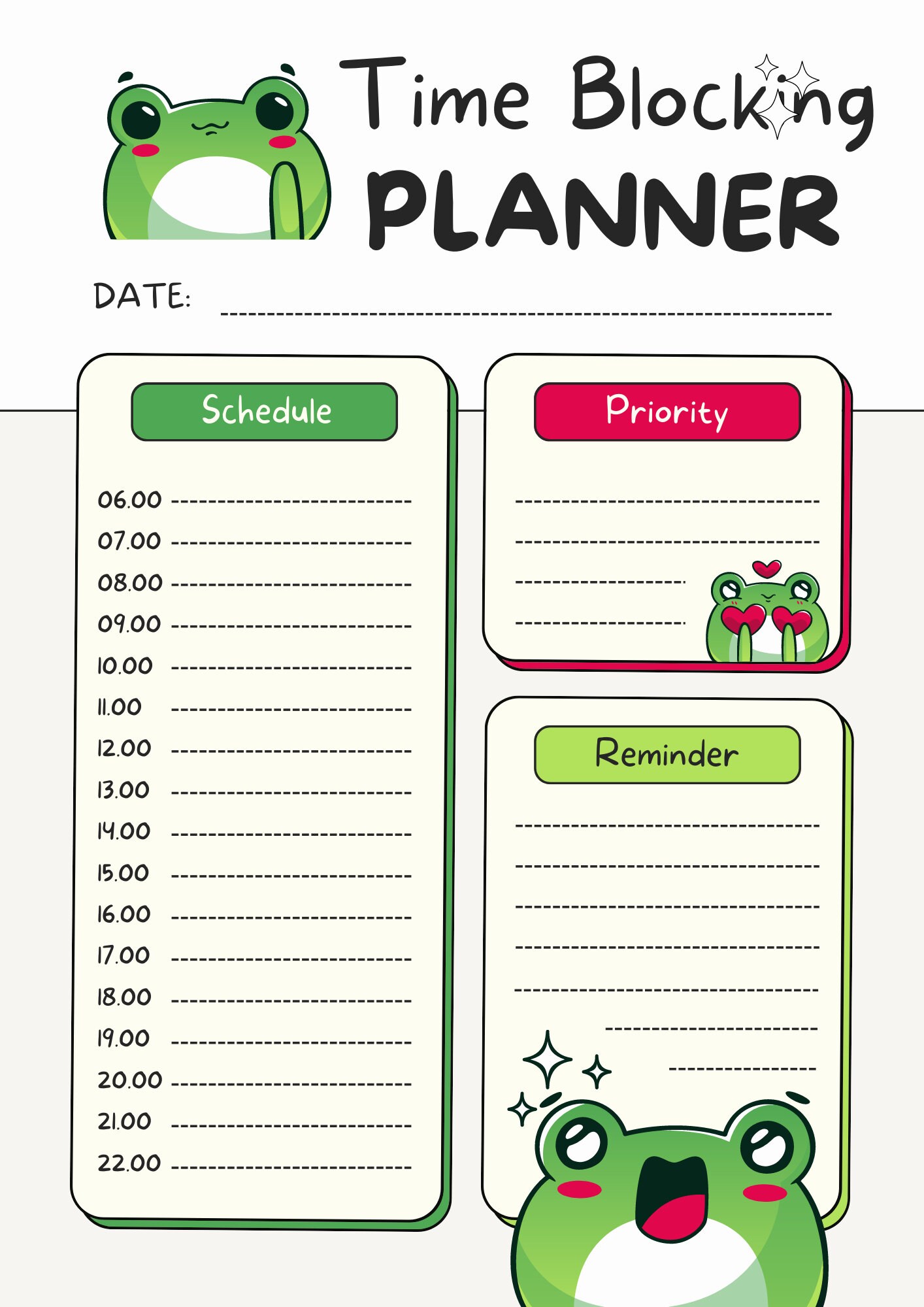 Printable Time Block Planners Pack Organize Your Time Hourly Blocking ...