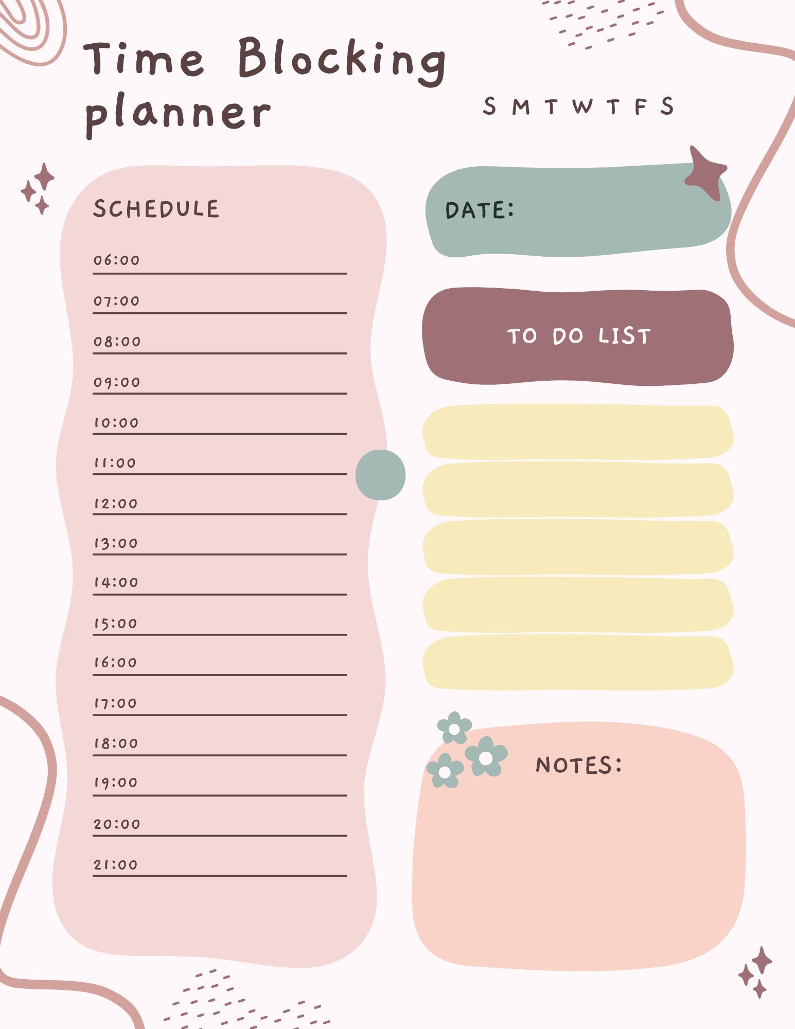 Printable Time Block Planners Pack Organize Your Time Hourly Blocking ...