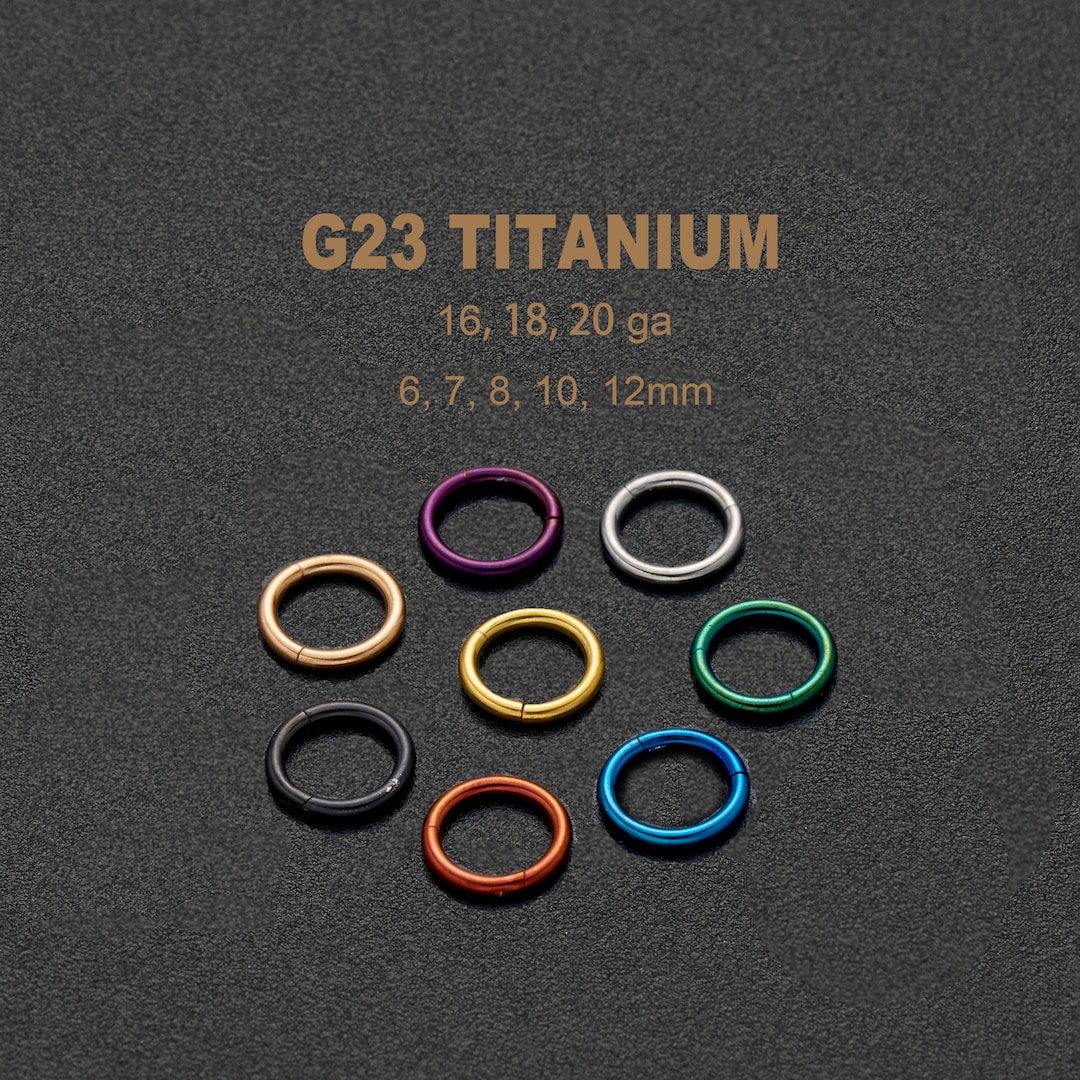 16g NOSE RING Solid TITANIUM • Implant Grade Septum Ring Piercing ...