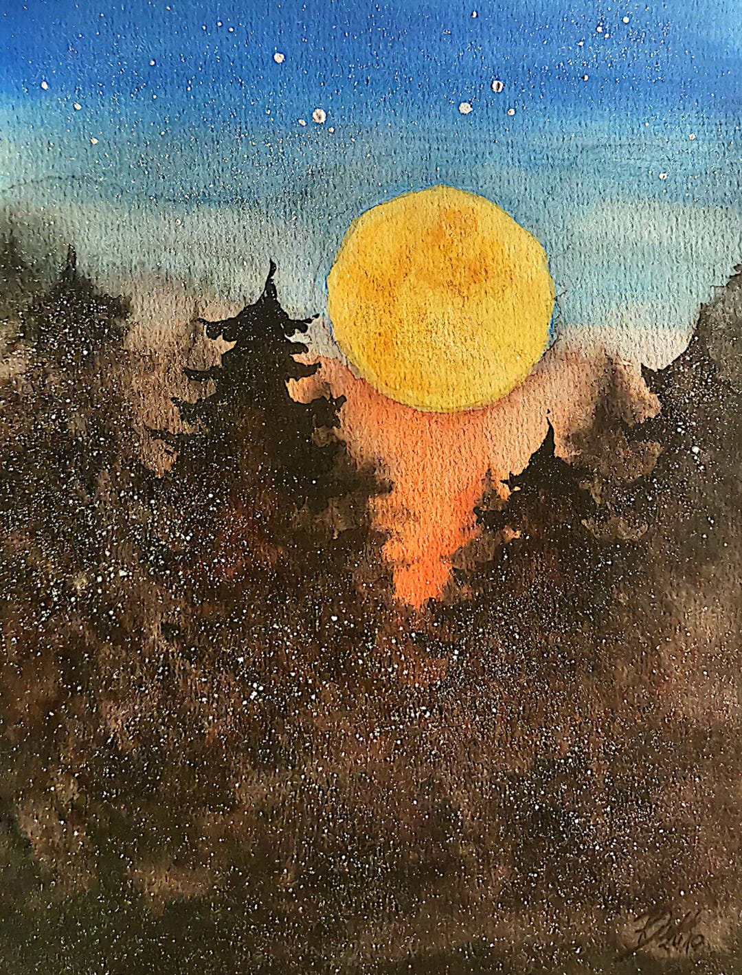 Digital Moonlight Watercolor PNG – Stunning Lunar Art for Instant ...