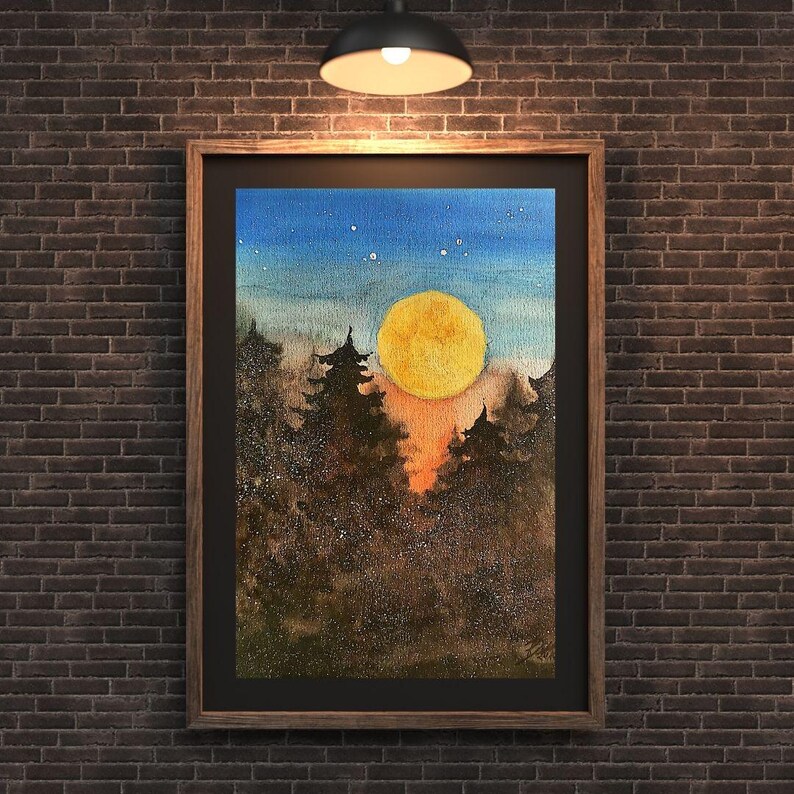 Digital Moonlight Watercolor PNG – Stunning Lunar Art for Instant ...