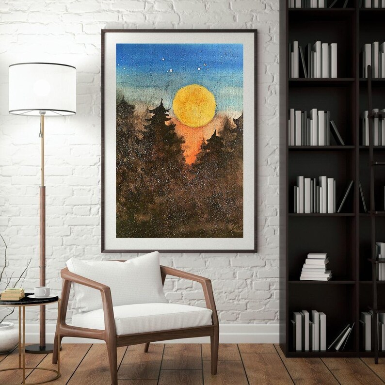 Digital Moonlight Watercolor PNG – Stunning Lunar Art for Instant ...