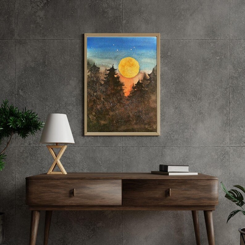 Digital Moonlight Watercolor PNG – Stunning Lunar Art for Instant ...