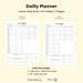 Daily Planner Vertical Printable, Undated Planner, Minimalist Style ...