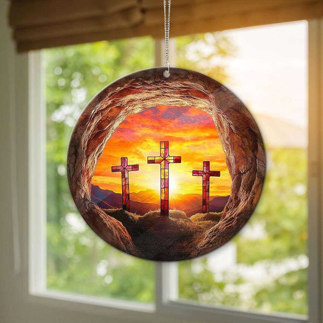 Christian Easter Decor, Religious Easter Suncatcher, Easter Gift Ideas ...