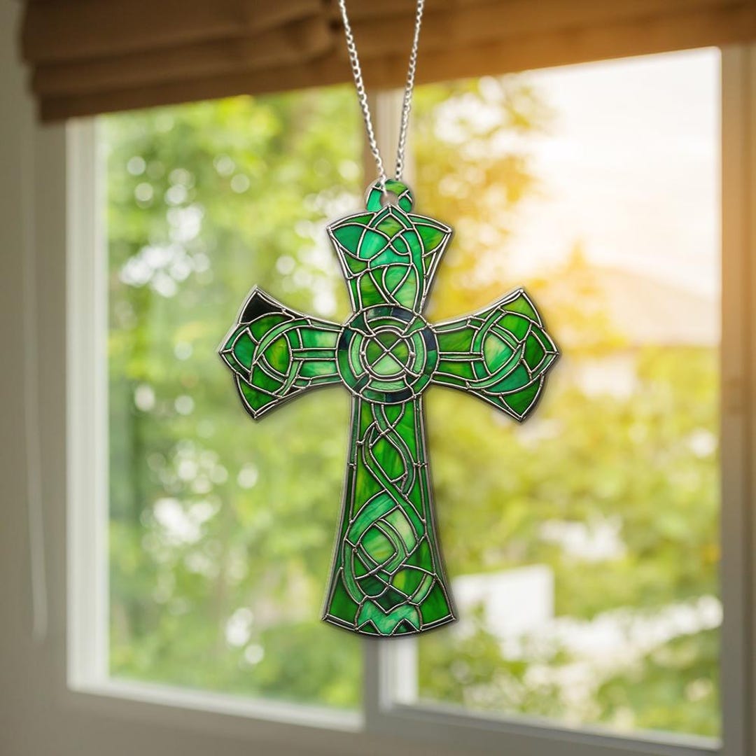 Irish Celtic Cross Decor, Irish Window Hanging, Irish Ireland Ornament ...