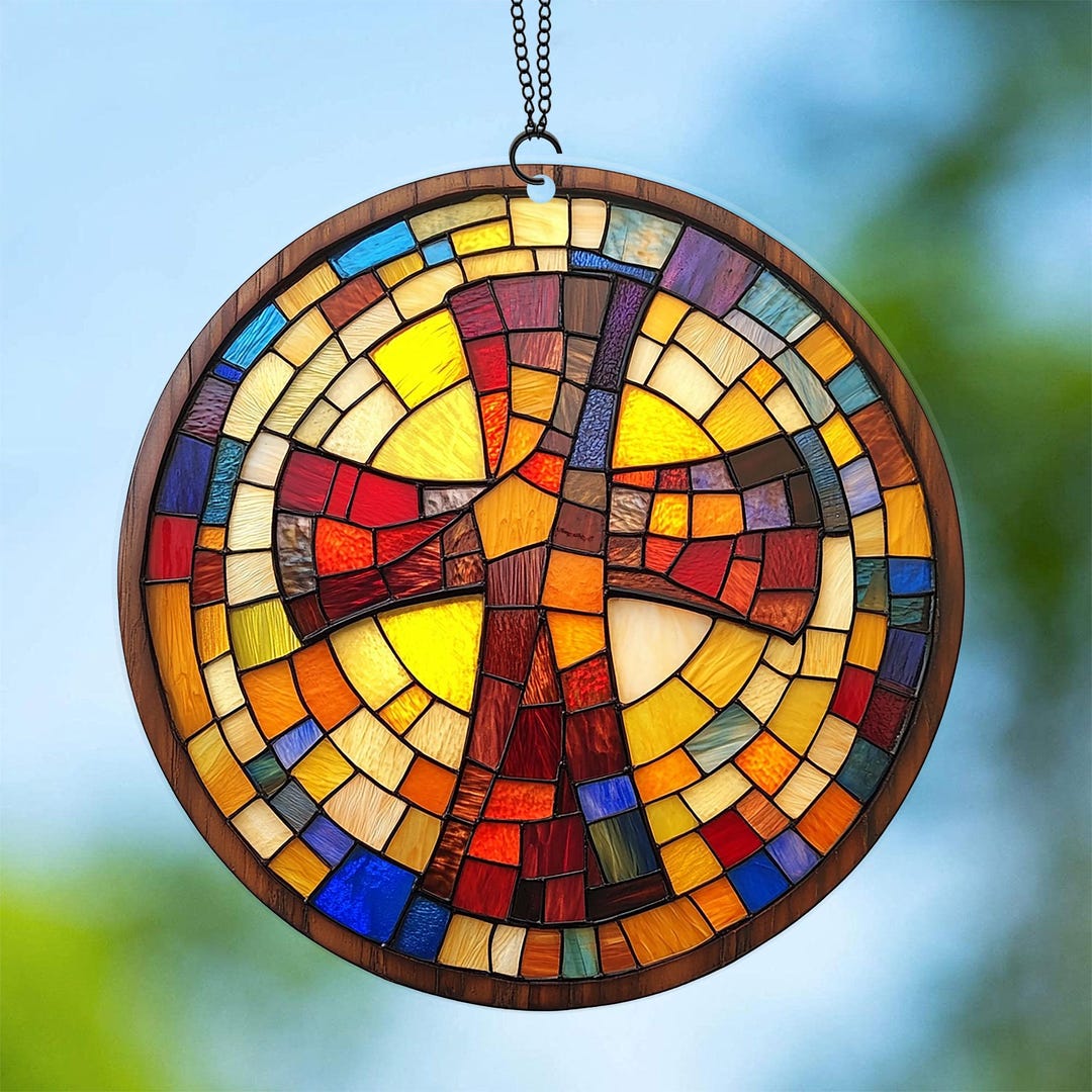 Christian Suncatcher Cross, Religious Suncatchers, Church Art ...