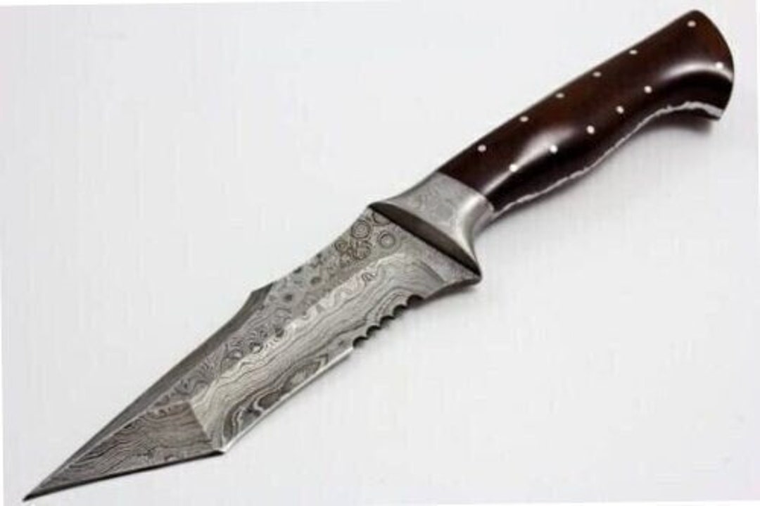 Handmade Damascus Steel Rain Drop Pattern Knife for Hunting Fishing ...