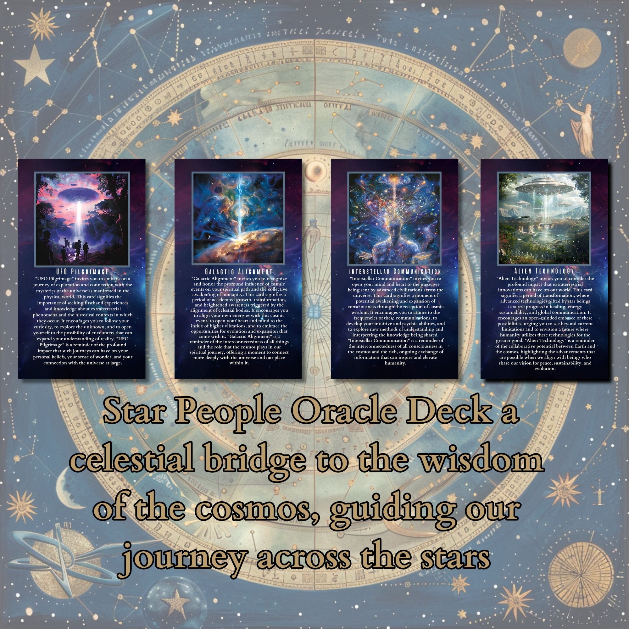 Printable Oracle Cards Alien Ufo Tarot Card Deck Star People Guidance ...