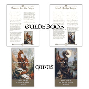Printable Dragon Oracle Cards Deck - 32 Card and Guidebook , Mystical ...