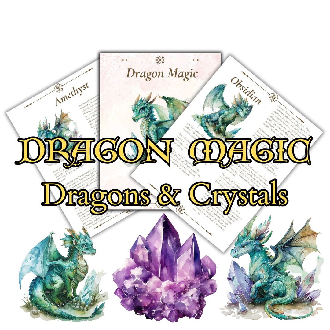 Dragons & Crystals - Printable Book of Shadows Pages - Instant Download ...