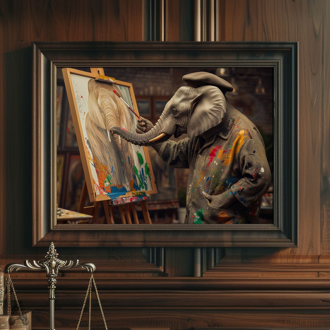 Elephant Painter Digital Print Download | Printable Wall Art | Wall ...