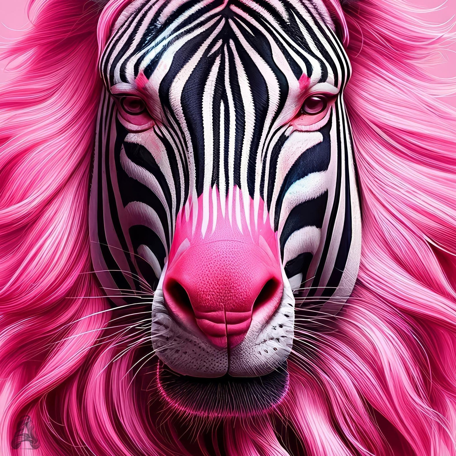 Zebra Pink Portrait Digital Print Download | Printable Wall Art | Wall ...
