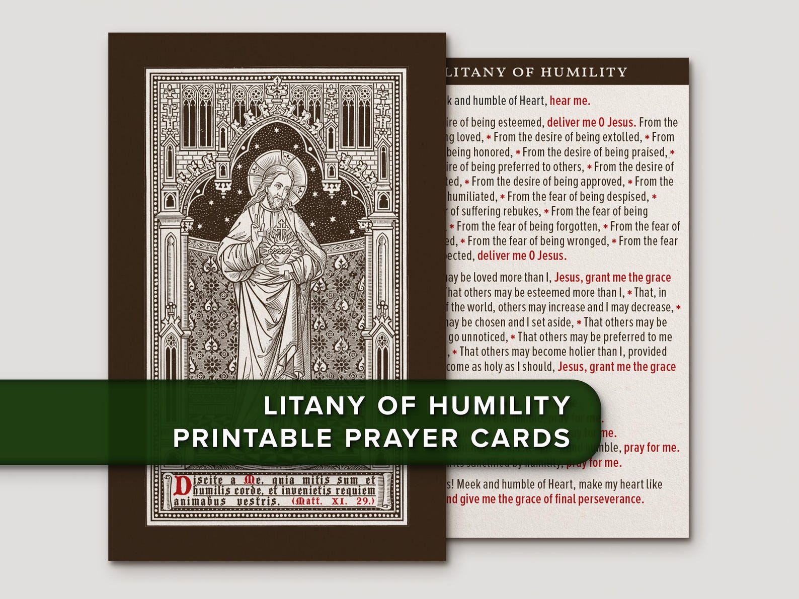 Litany of Humility · Printable Traditional Catholic Prayer Card ...