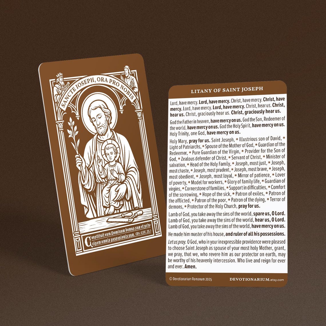 Litany of Saint Joseph Prayer Card: Latin & English (digital Download ...