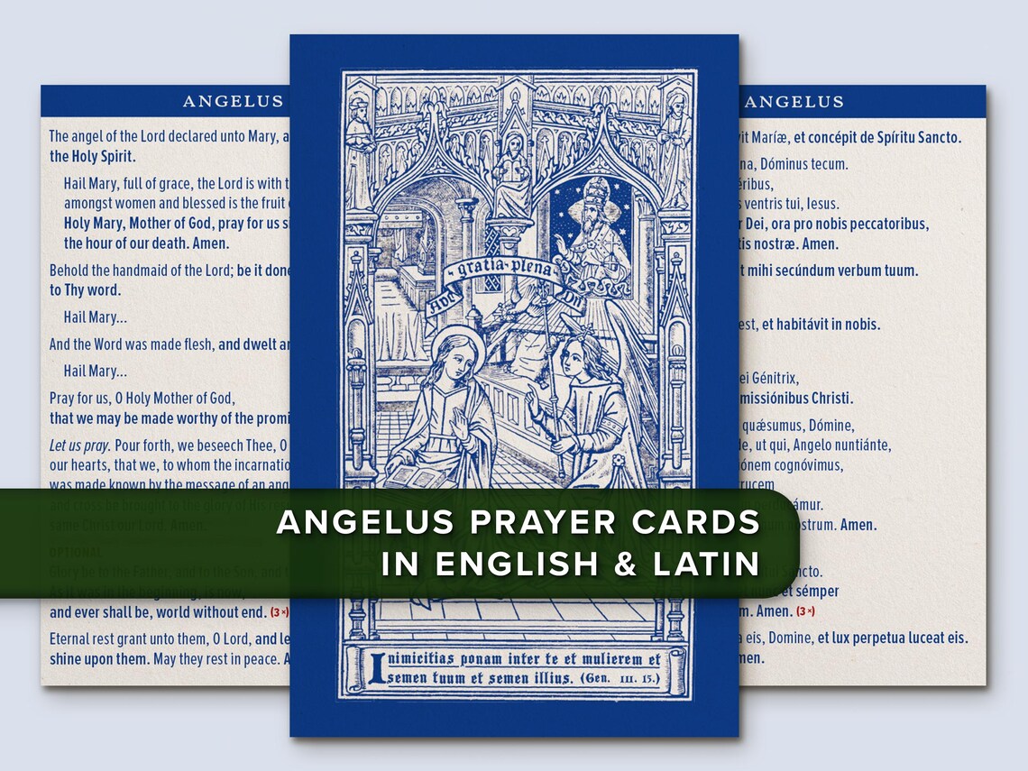 Angelus Prayer Card: Traditional Catholic Latin/english (digital ...