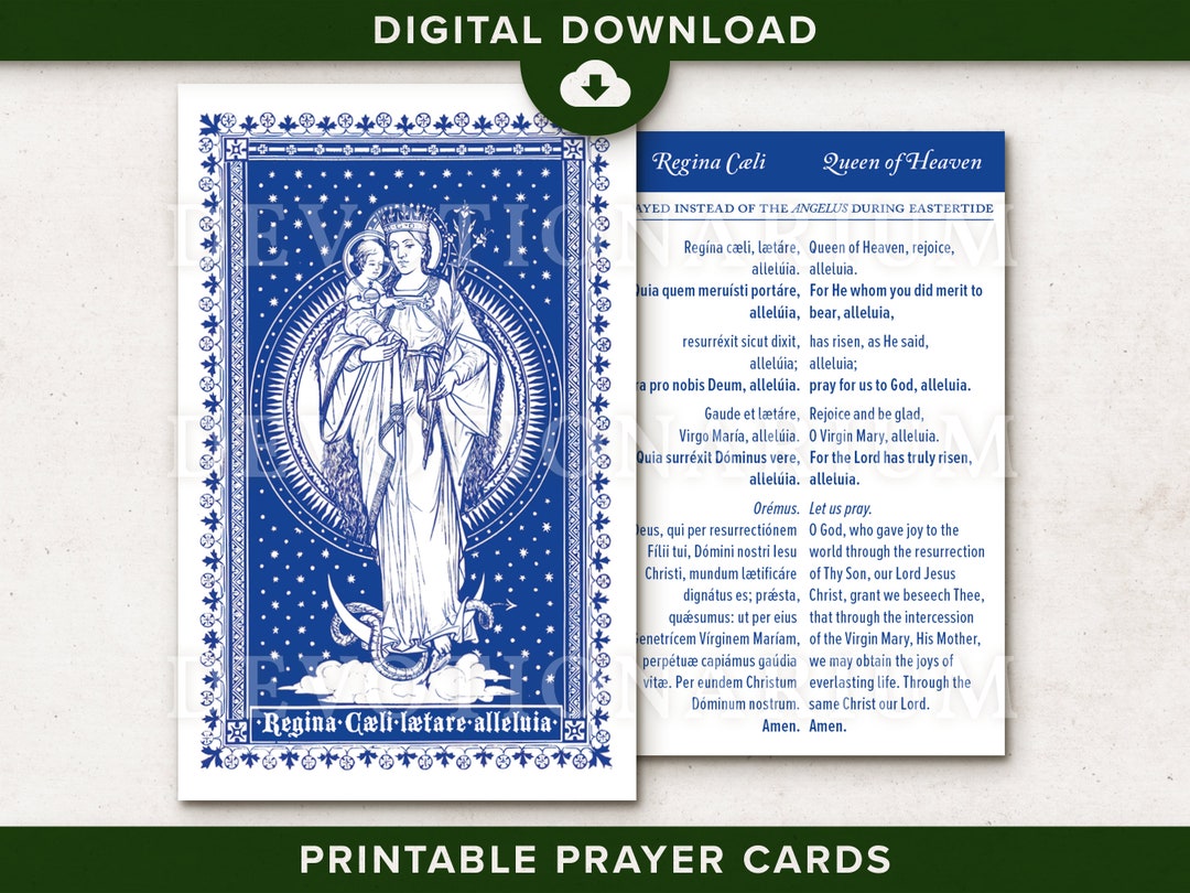 Regina Cæli Queen of Heaven Printable Traditional Catholic Easter ...