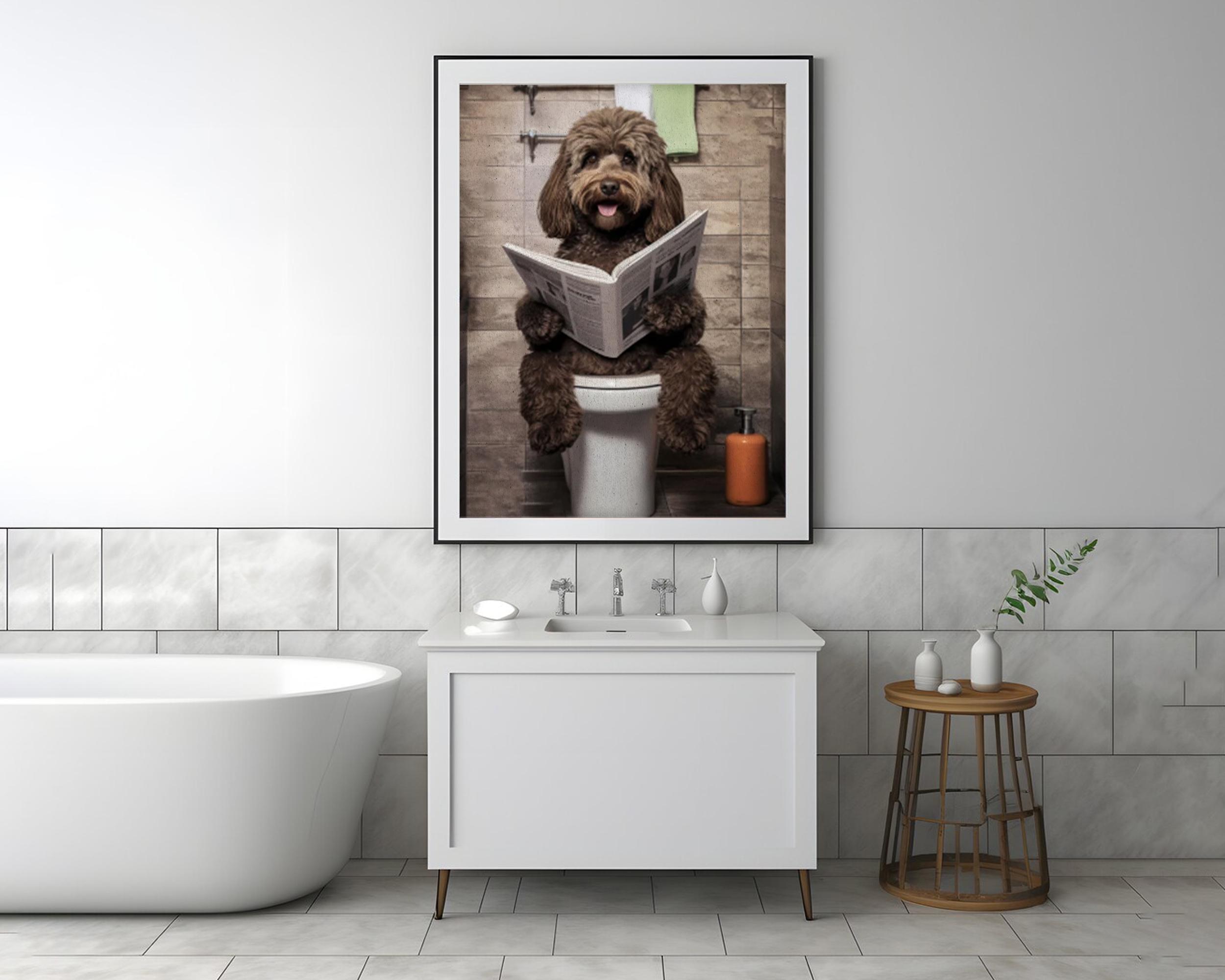 Funny Cockapoo Wall Art, Funny Bathroom Print, Toilet Poster, Bathroom ...