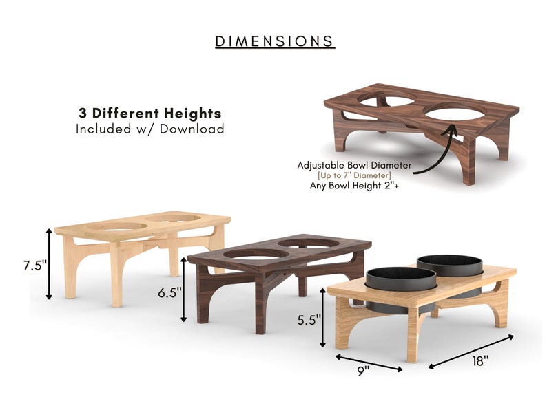 Elevated Dog Bowl Stand CNC Router Files: Retro Pet Furniture Build ...