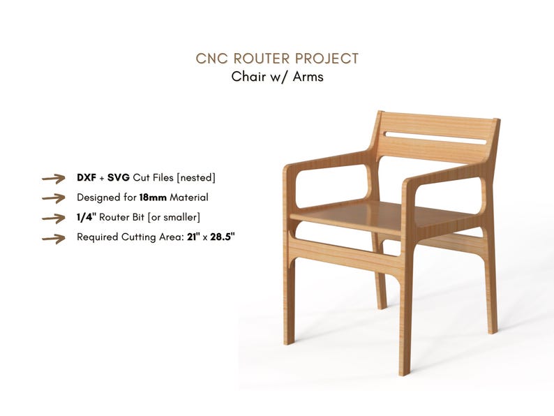 CNC Router Files Dining Chair, CNC Chair Plan, Accent Chair CNC Files ...