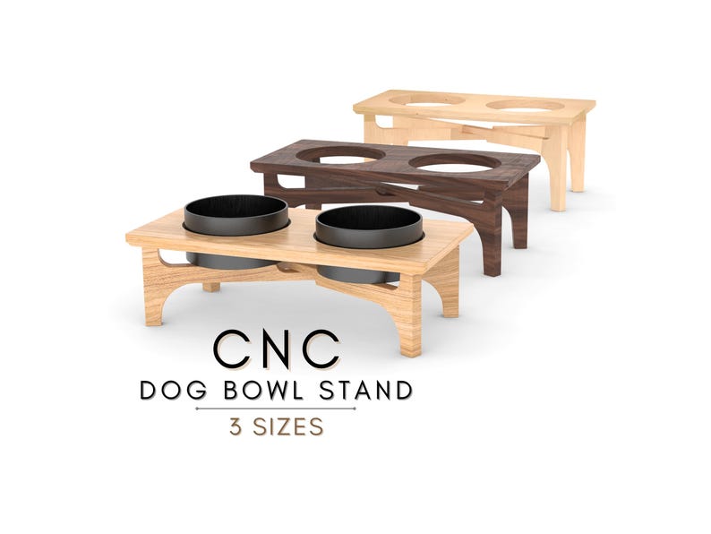 Elevated Dog Bowl Stand CNC Router Files: Retro Pet Furniture Build ...