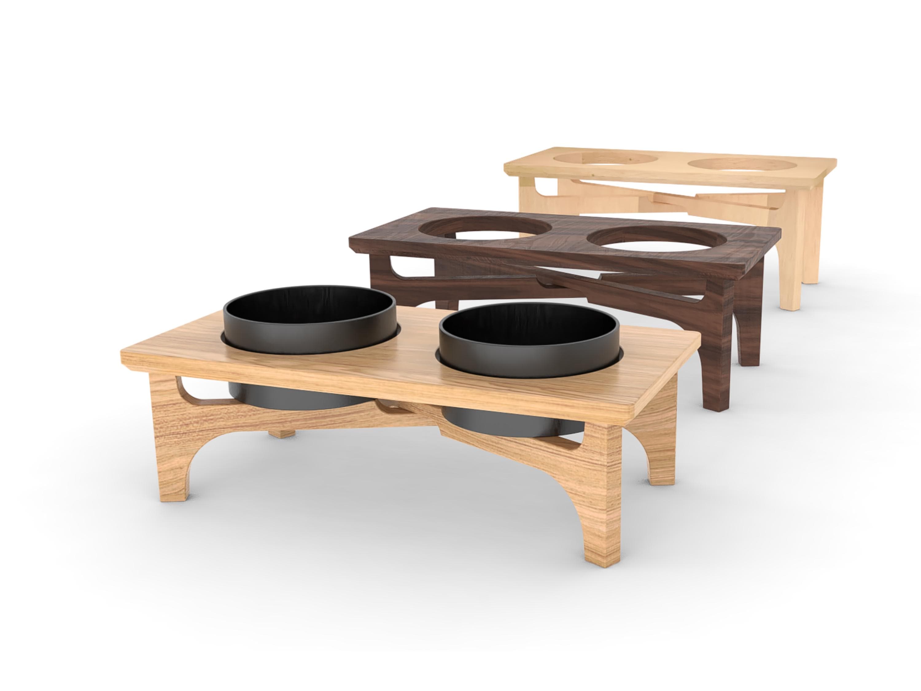 Elevated Dog Bowl Stand CNC Router Files: Retro Pet Furniture Build ...
