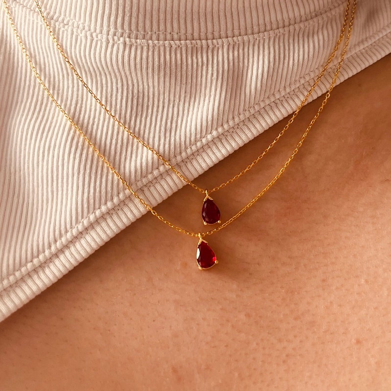 Red Ruby Necklace - Etsy