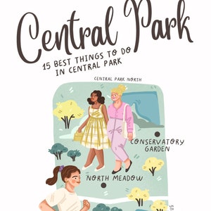 Printable Central Park Illustrated Map Digital Download, Central Park ...