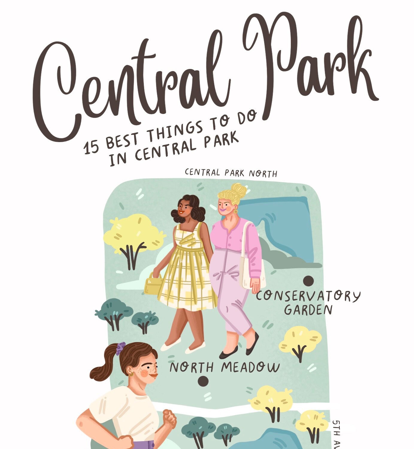 Printable Central Park Illustrated Map Digital Download, Central Park ...