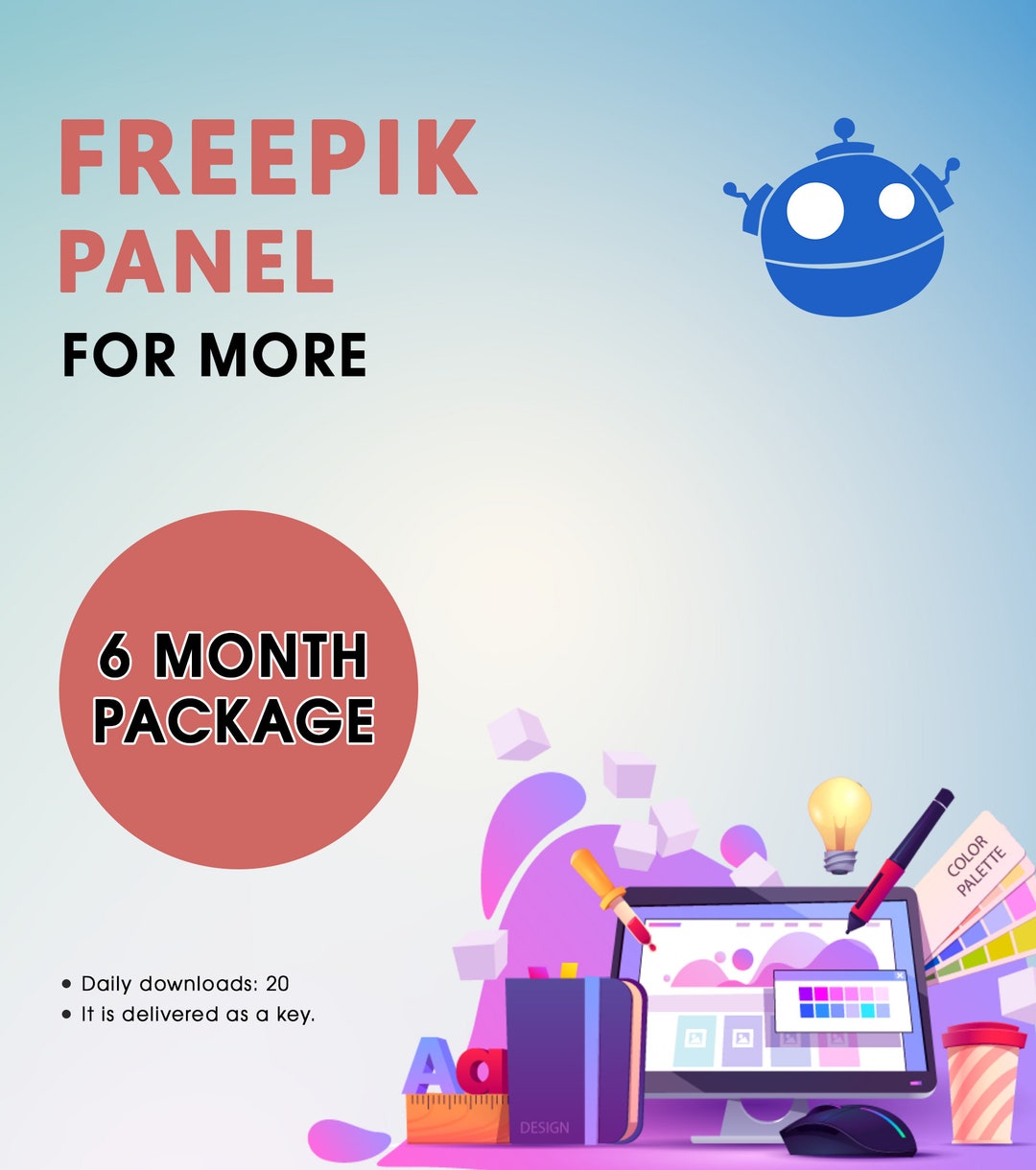 Freepik 6 Month Subscription Package 20 Download per Day - Etsy