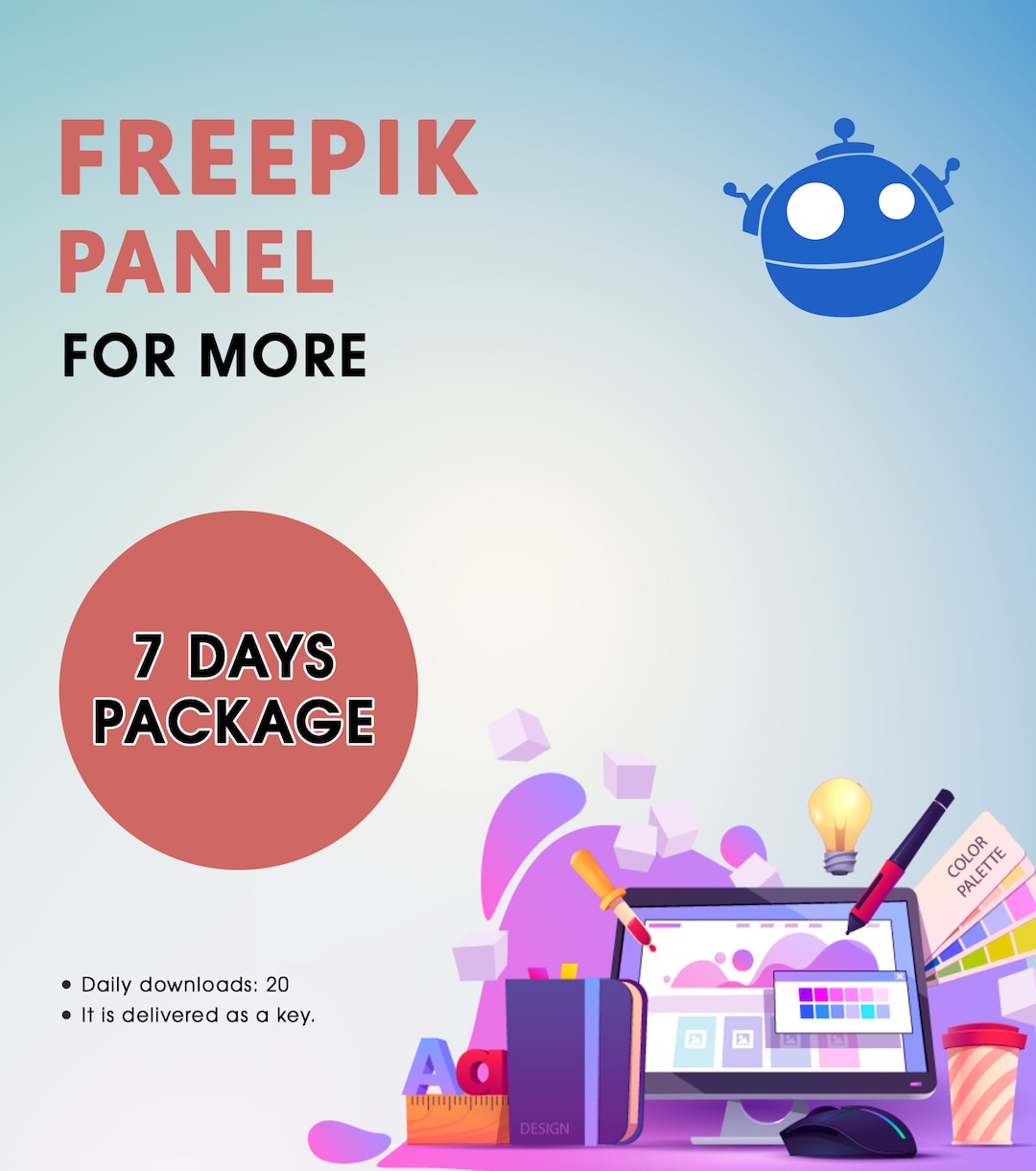 Freepik 7 Days Subscription Package 20 Download per Day - Etsy