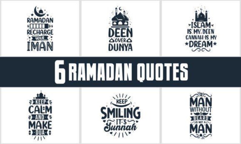 Ramadan Quotes | Islamic Calligraphy & Inspirational Ramadan PNG Bundle ...