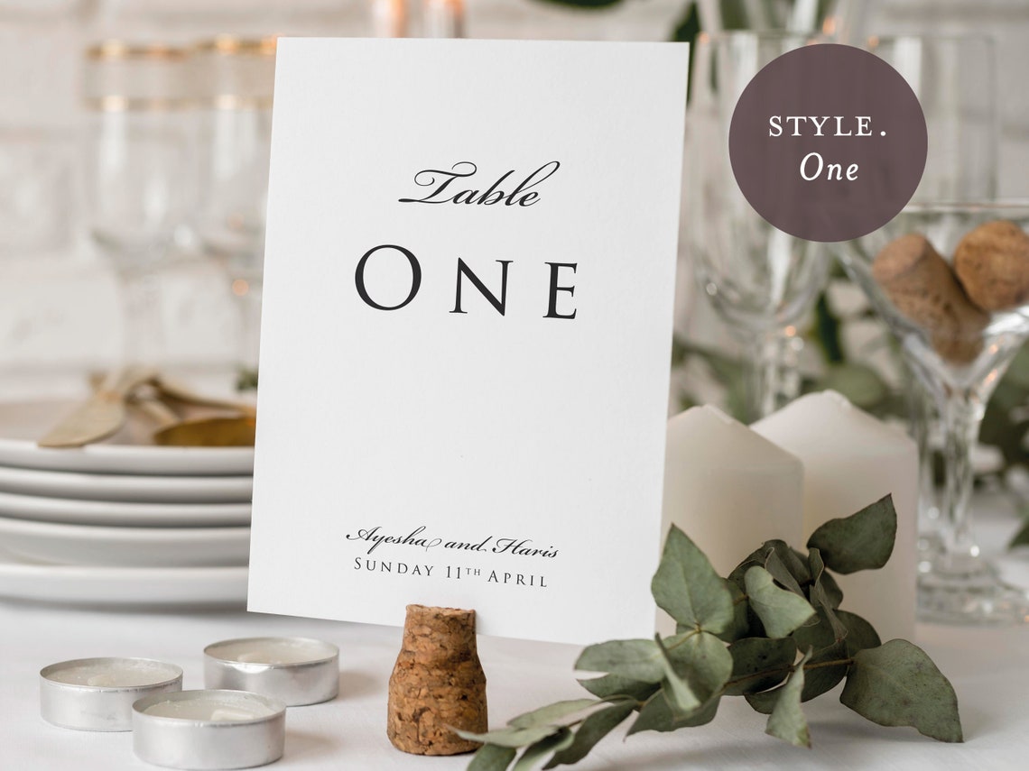 Minimal Table Names & Numbers | Day of Stationery | Digital Item Only ...