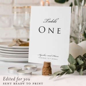 Minimal Table Names & Numbers | Day of Stationery | Digital Item Only ...
