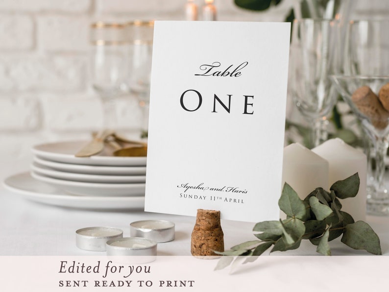 Minimal Table Names & Numbers | Day of Stationery | Digital Item Only ...