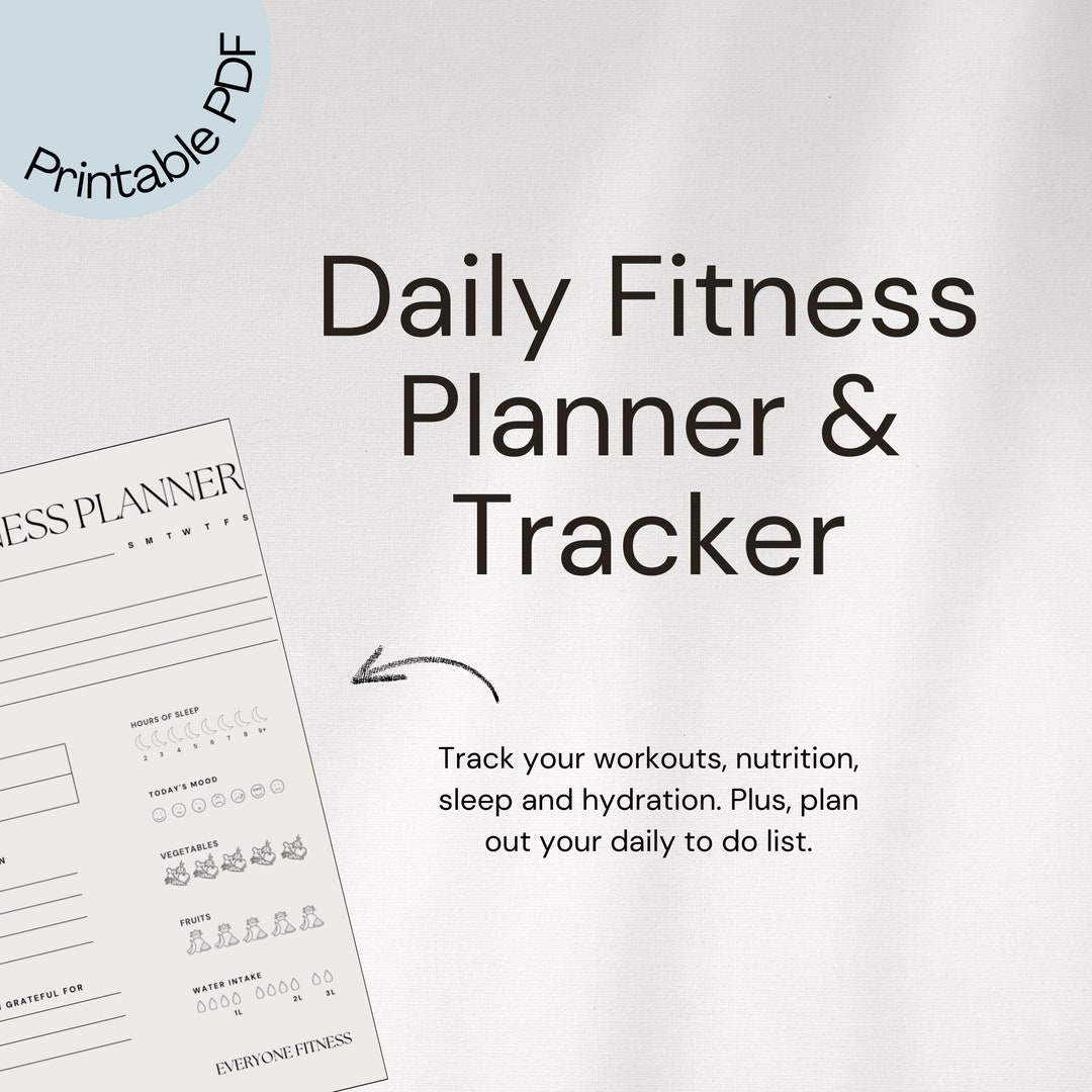 Printable Daily Fitness Planner Track Your Exercise, Steps, Mood, Sleep ...
