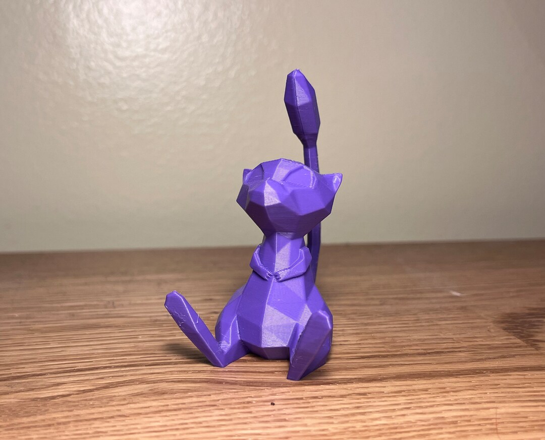 3D Printed Mew Low Poly Long Tail - Etsy