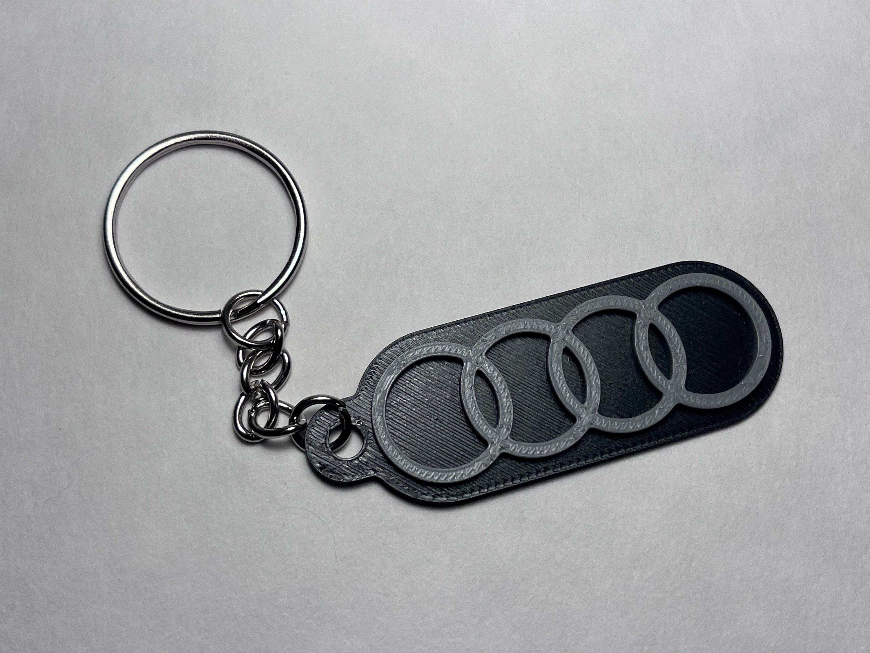 Audi 4 Rings Keychain Emblem Car Accessory Grey Black - Etsy