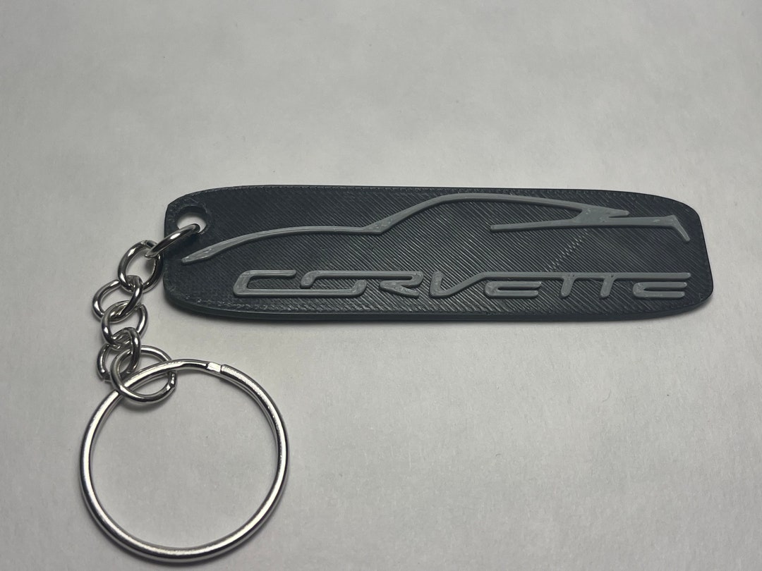 3D Printed Corvette Keychain Chevy car Accessory - Etsy