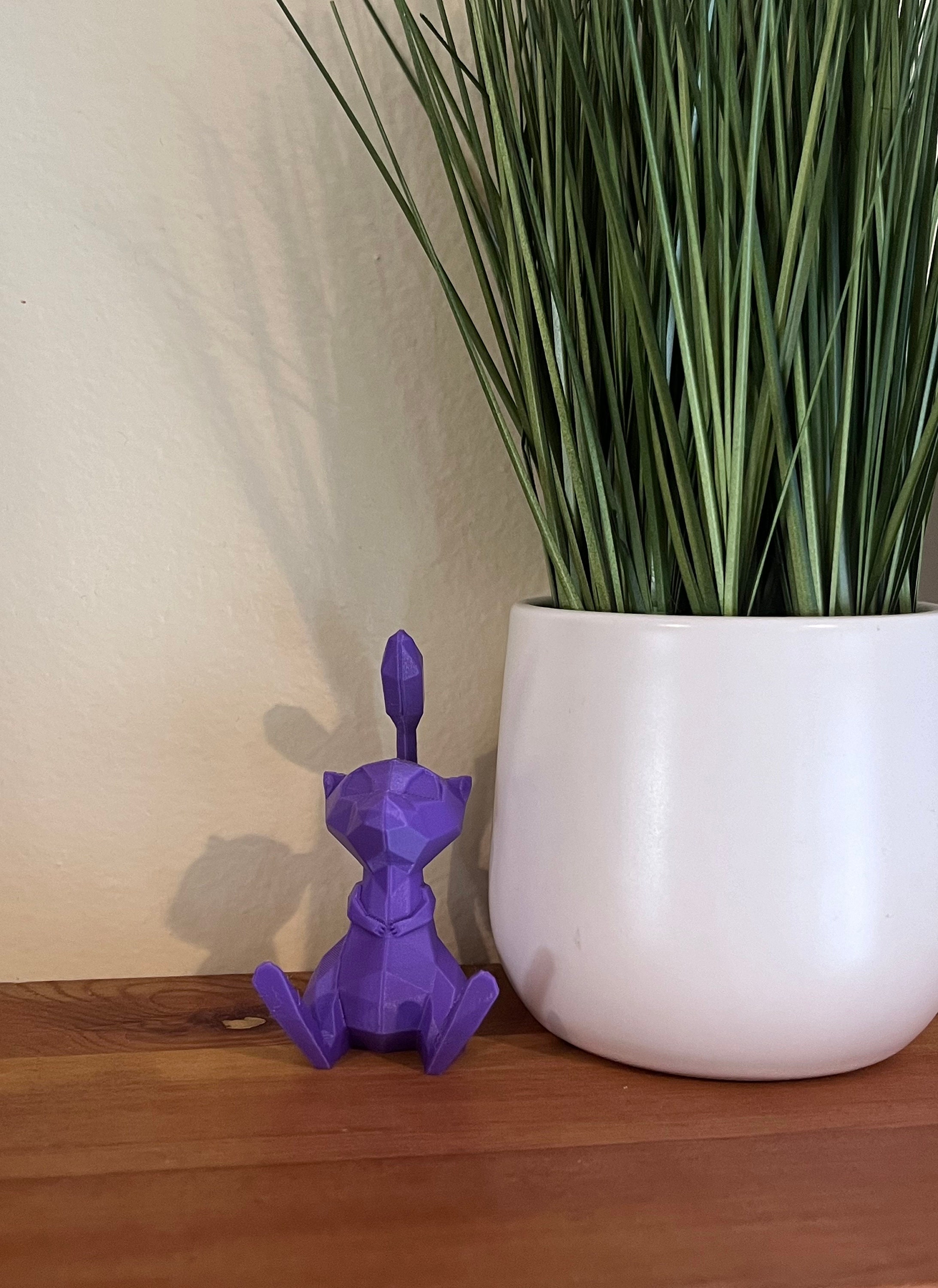 3D Printed Mew Low Poly Long Tail - Etsy