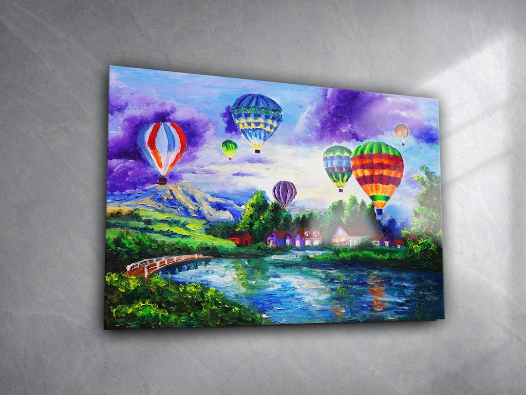 Colorful Balloon Oil Painting, Unique Art, Balloon Wall Art, Colorful ...