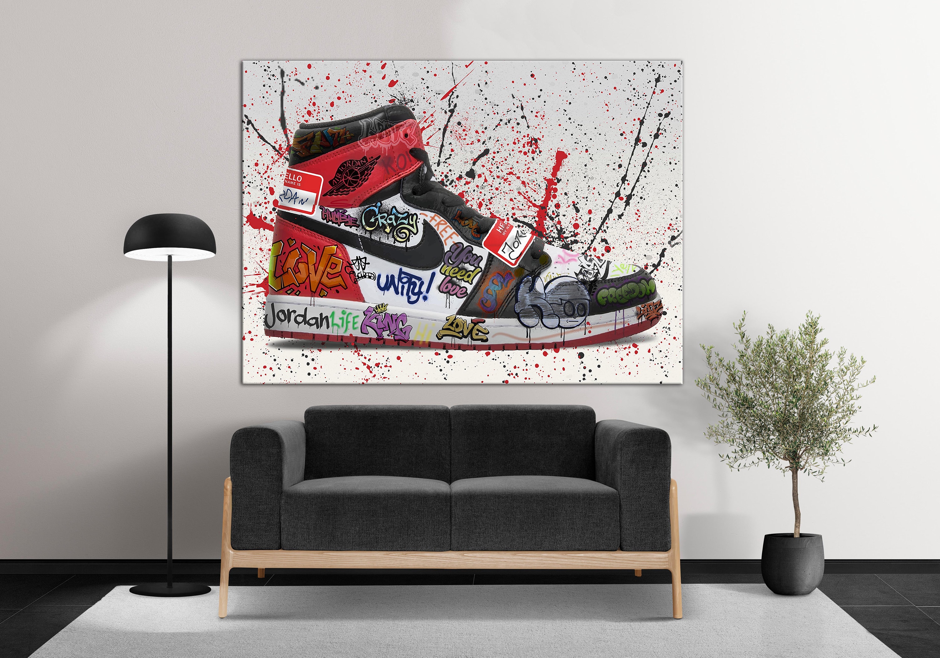 Shoes Graffiti Canvas,framed Wall Art,jordan Shoes,hype Sneakers,air ...