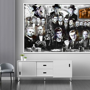 Gangster, Stained Glass, Gangster Collage, Mafia, Old Movie Wall Art ...