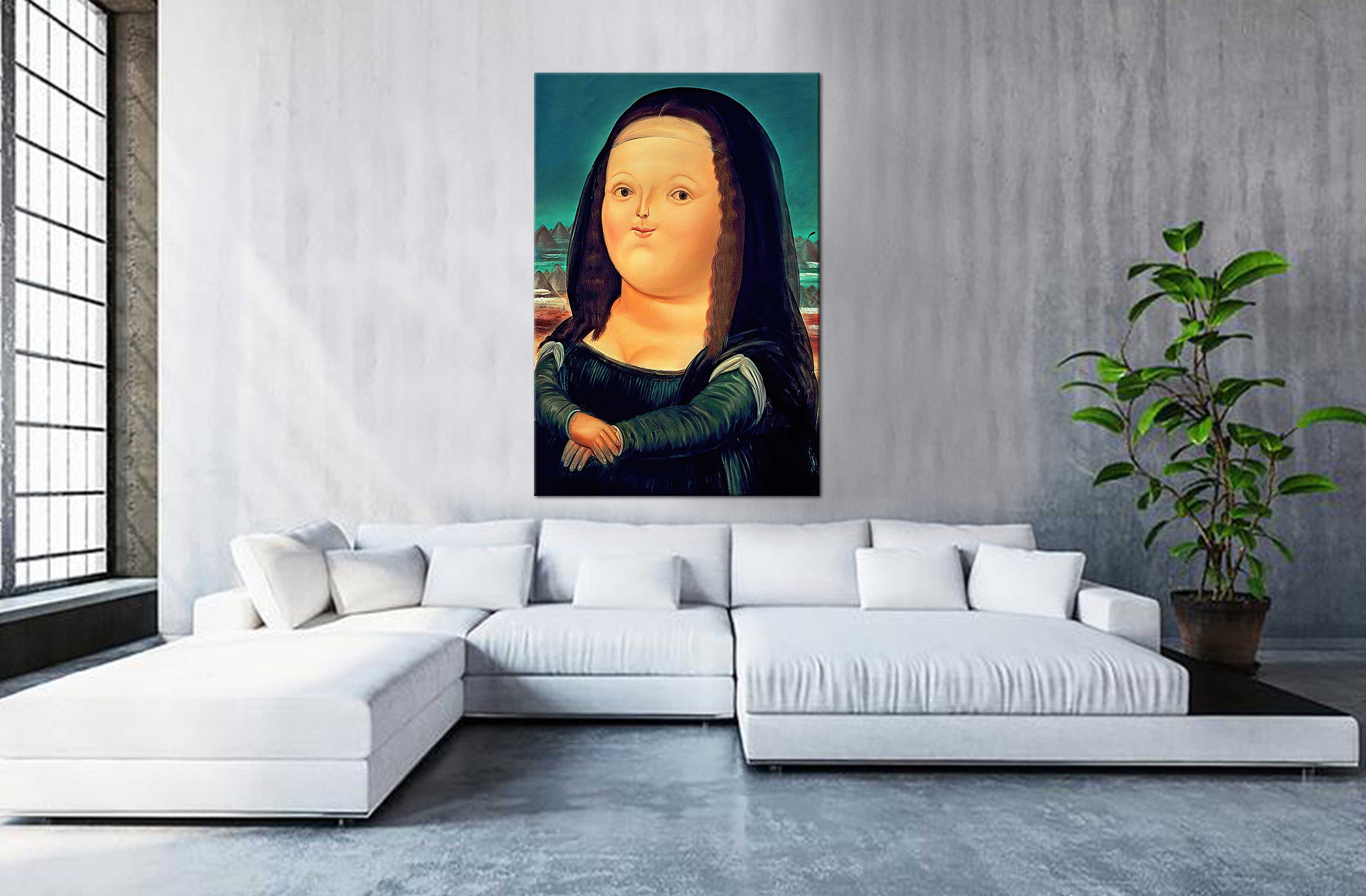 Fat Mona Lisa Print, Mona Lisa Canvas Art, Modern Art Print, Fernando ...